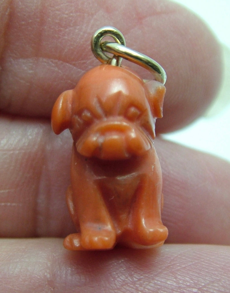 Vintage 1930's Coral & 14k 14ct Gold Dog Charm – Sandy's Vintage Charms